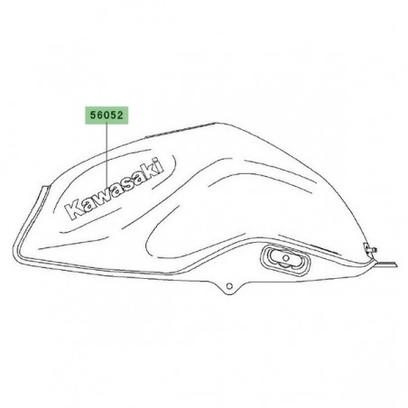 Autocollant "Kawasaki" réservoir Kawasaki Z1000 (2007-2009) | Moto Shop 35
